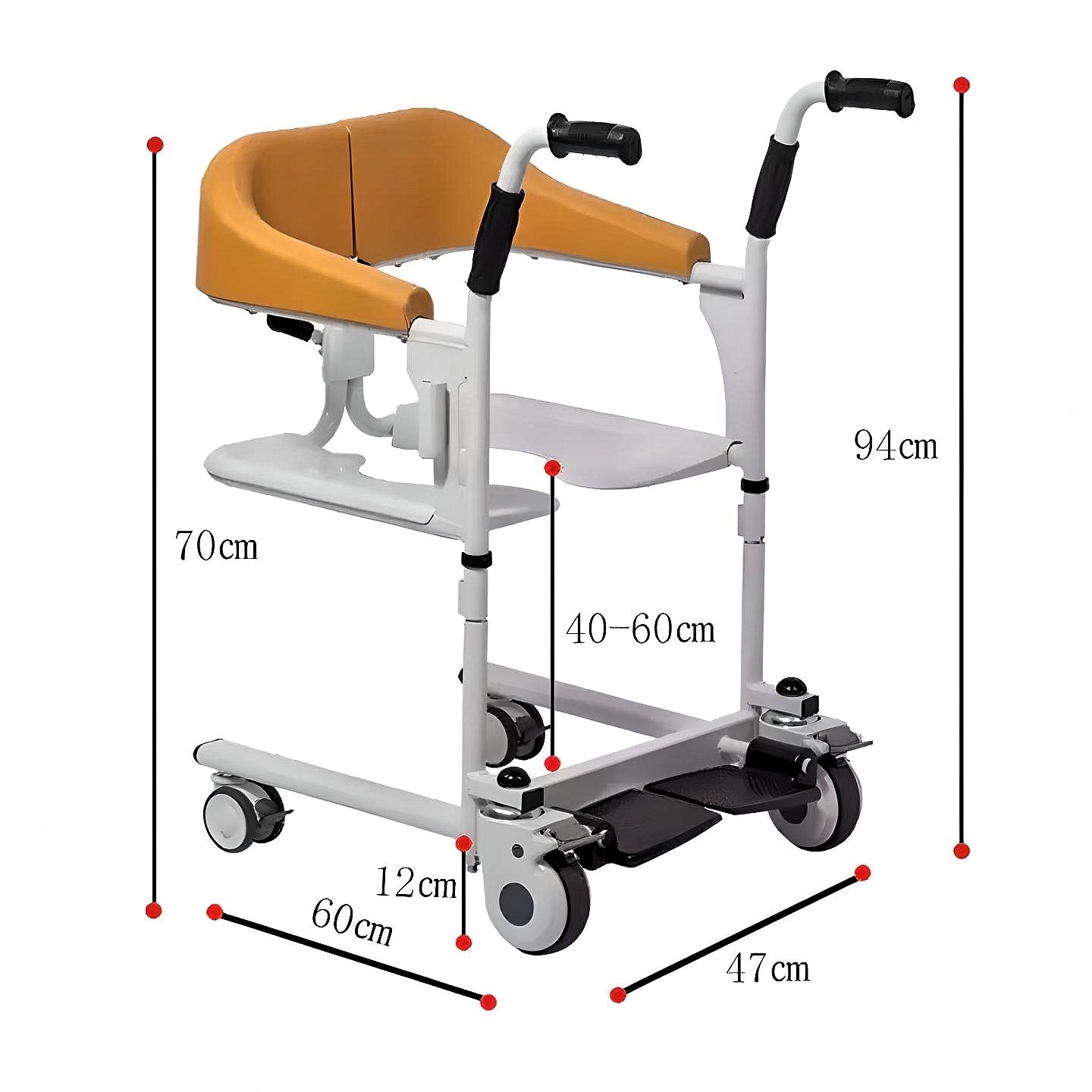 Patient Lift and Transfer Commode Wheelchair 4 in 1 for Hospitals, Aged ...