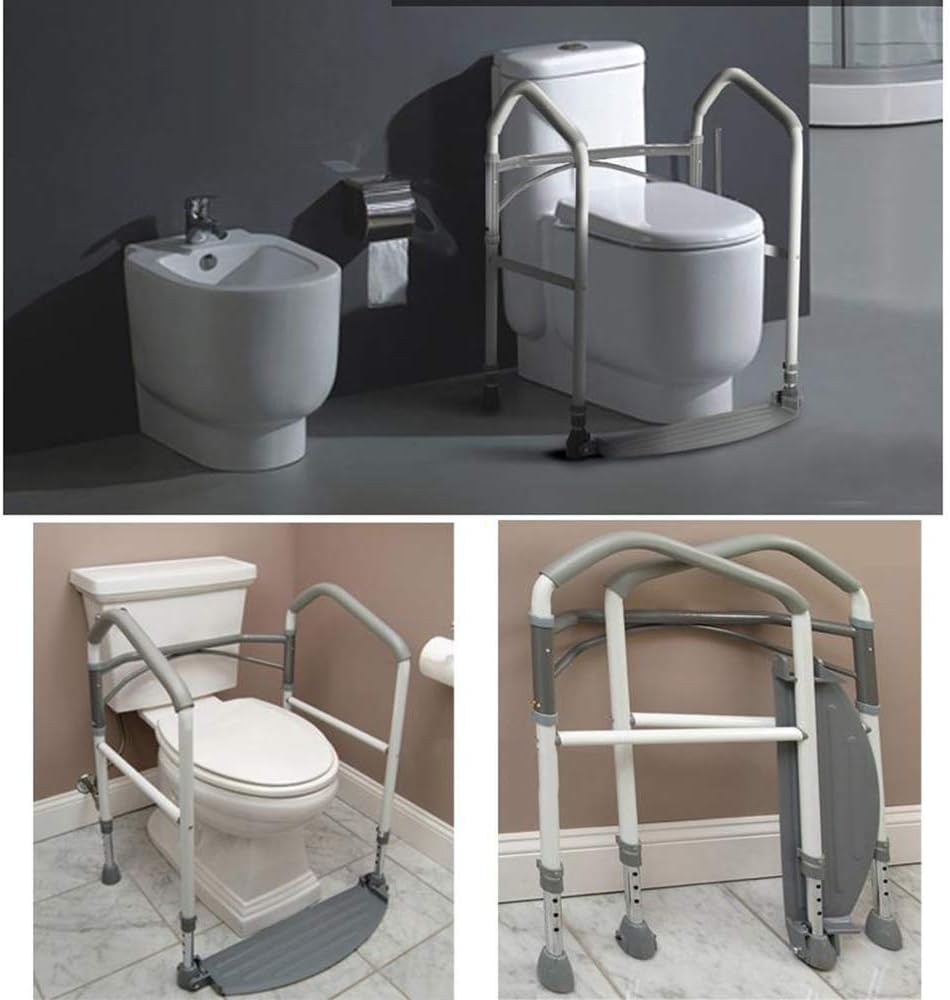 Folding Toilet Safety Frame - Bathroom Seat Support Bar Hand Rail ...